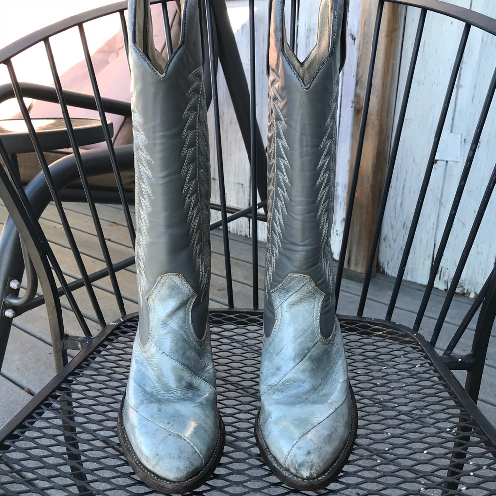 Custom Made Eel Skin Cowgirl Boots - Gem